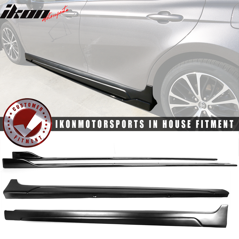 Side Skirts Compatible With 2018-2024 Toyota Camry, IKON Style PP Matte ...