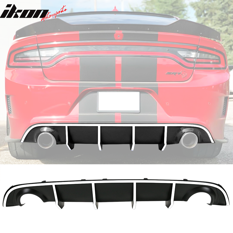 IKON MOTORSPORTS Rear Diffuser Compatible With 2015-2023 Dodge Charger ...