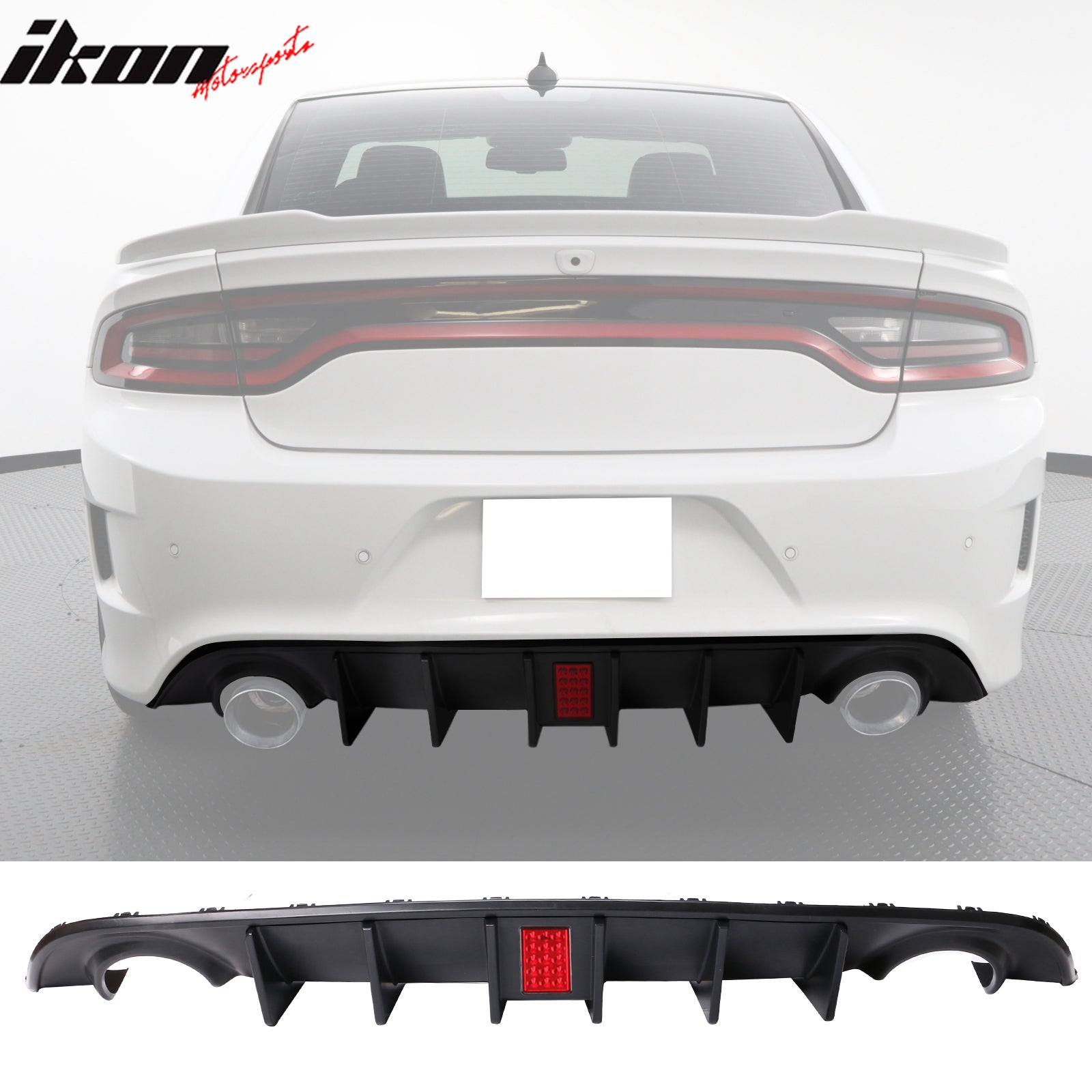 IKON MOTORSPORTS, Rear Bumper Diffuser Compatible With 2015-2023 Dodge ...