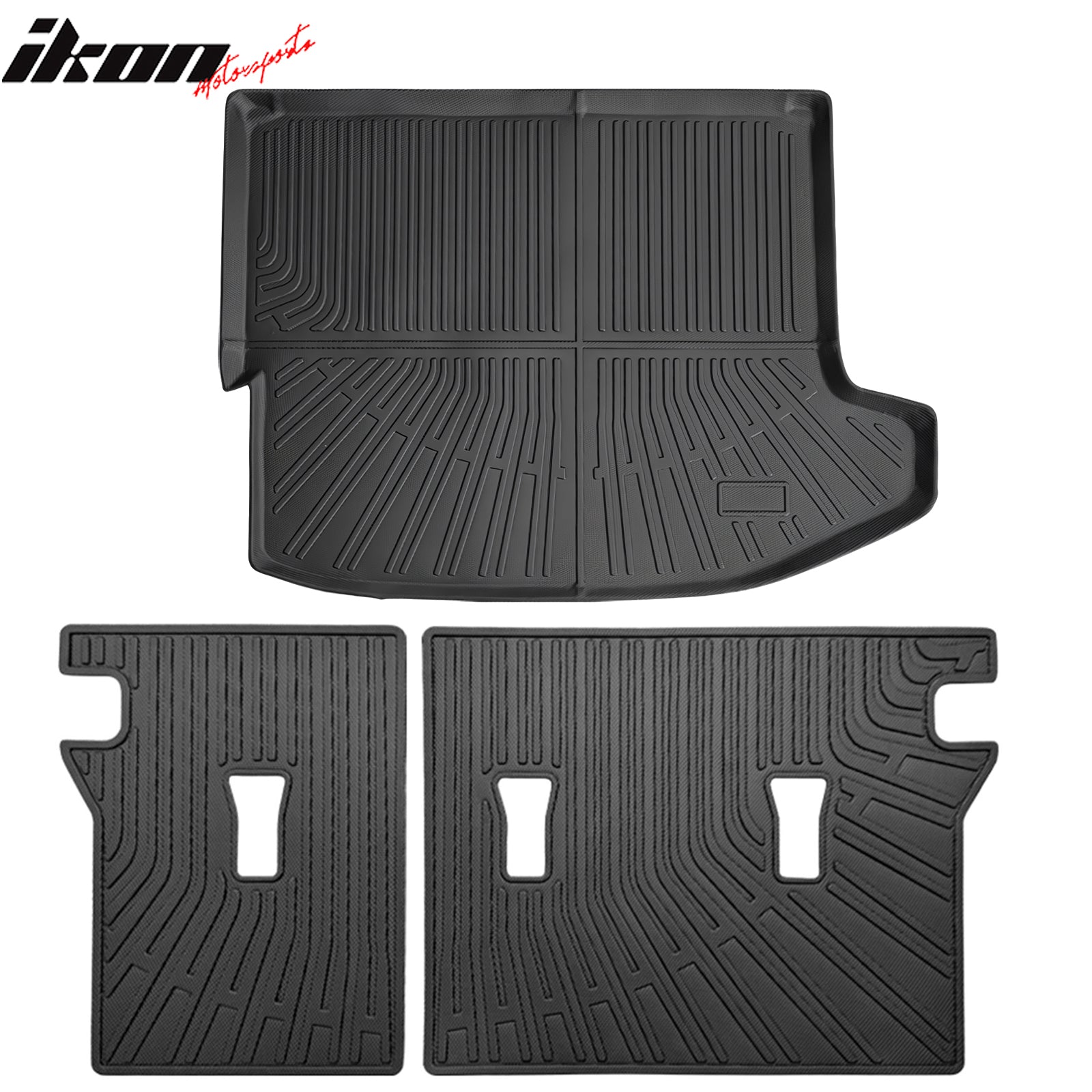 IKON MOTORSPORTS TPE Cargo Trunk Liner + Backrest Mats, Compatible with ...