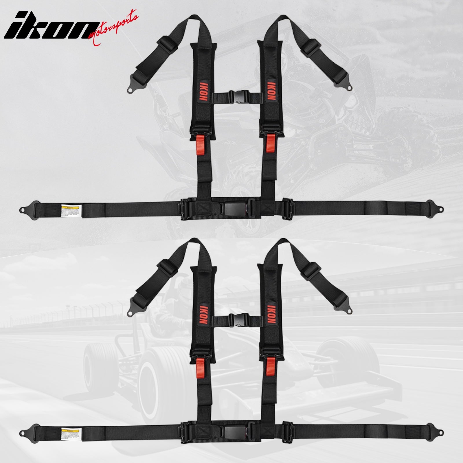 2"Wide Black 4-Point Racing Harness – Ikon Motorsports | Budget Track ...
