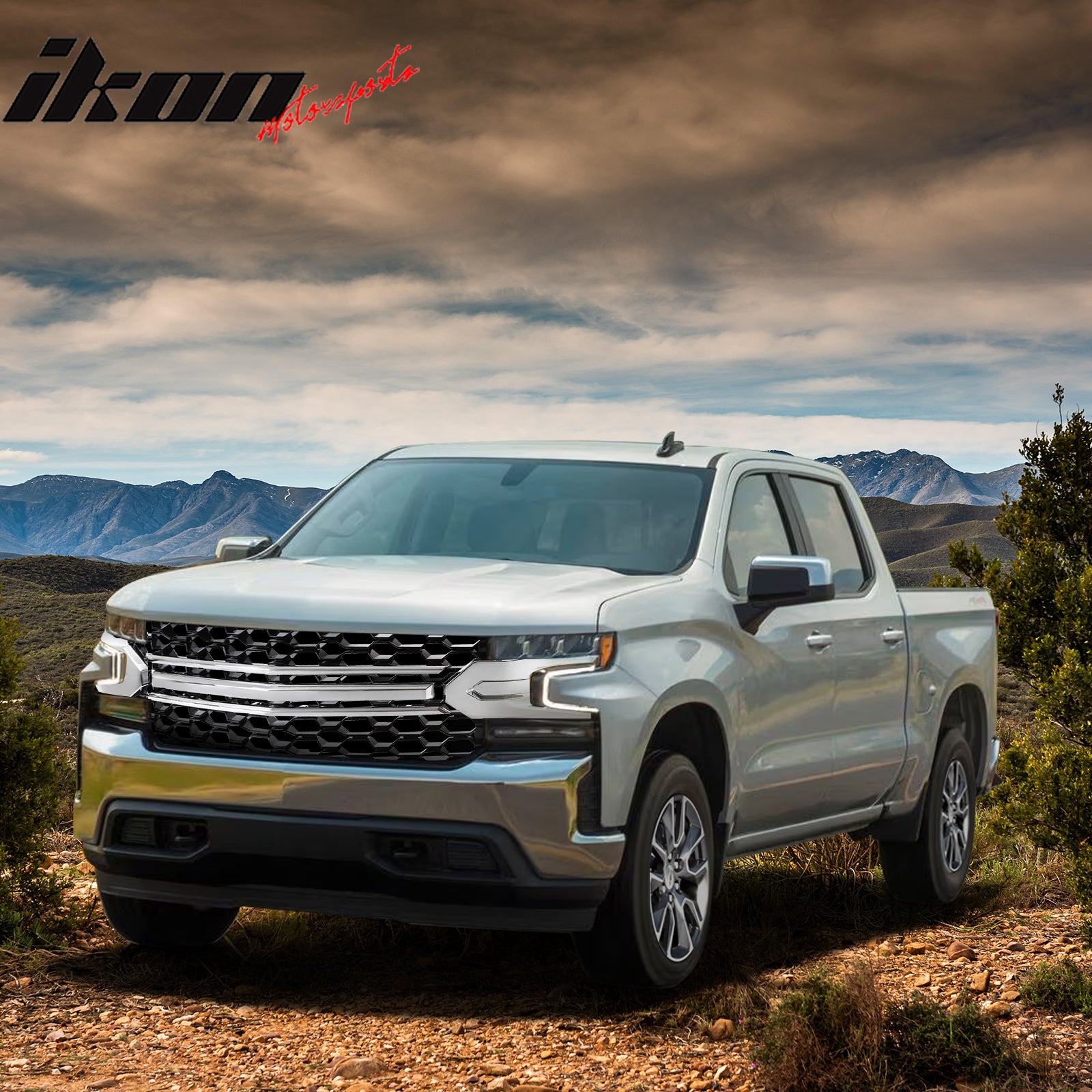 IKON MOTORSPORTS, Grille Compatible With 2019-2021 Chevrolet Silverado ...