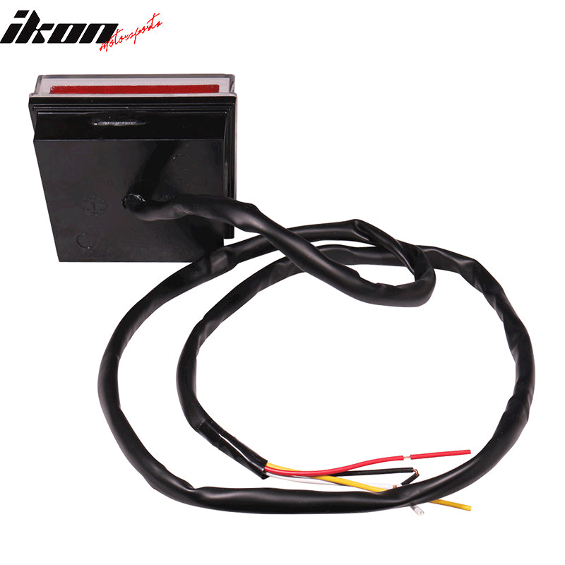 IKON MOTORSPORTS, Brake Lights Universal Fitment, Square Clear Third ...