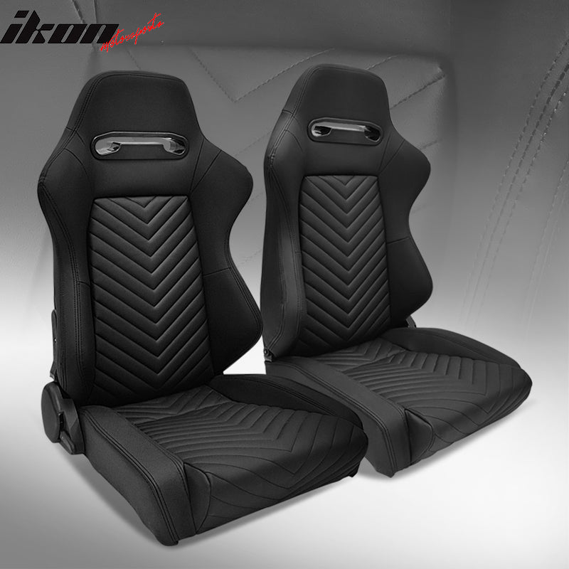 IKON MOTORSPORTS, Universal Racing Seats Pair with Dual Sliders ...
