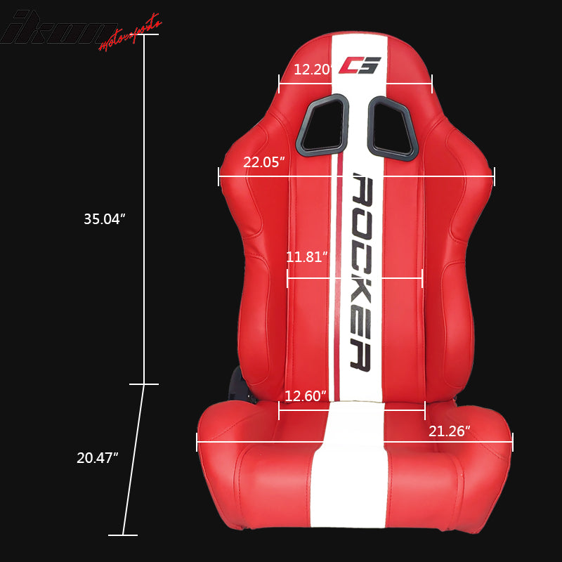 IKON MOTORSPORTS, Universal Racing Seats Pair with Dual Sliders ...