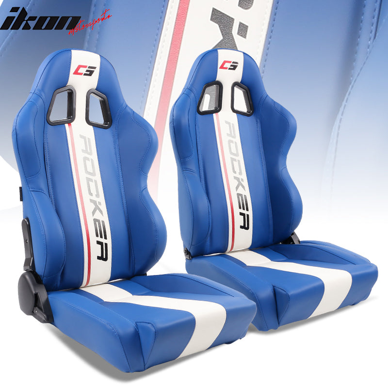 IKON MOTORSPORTS, Universal Racing Seats Pair with Dual Sliders ...