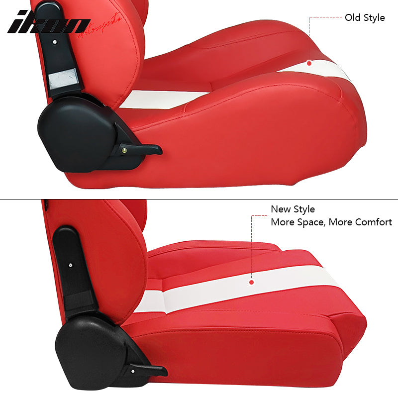 IKON MOTORSPORTS, Universal Racing Seats Pair with Dual Sliders ...