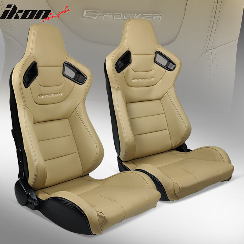 IKON MOTORSPORTS, Universal Racing Seats Pair with Dual Sliders ...