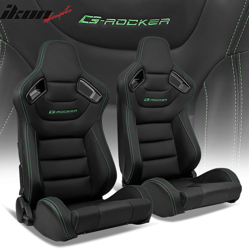 IKON MOTORSPORTS, Universal Racing Seats Pair with Dual Sliders ...