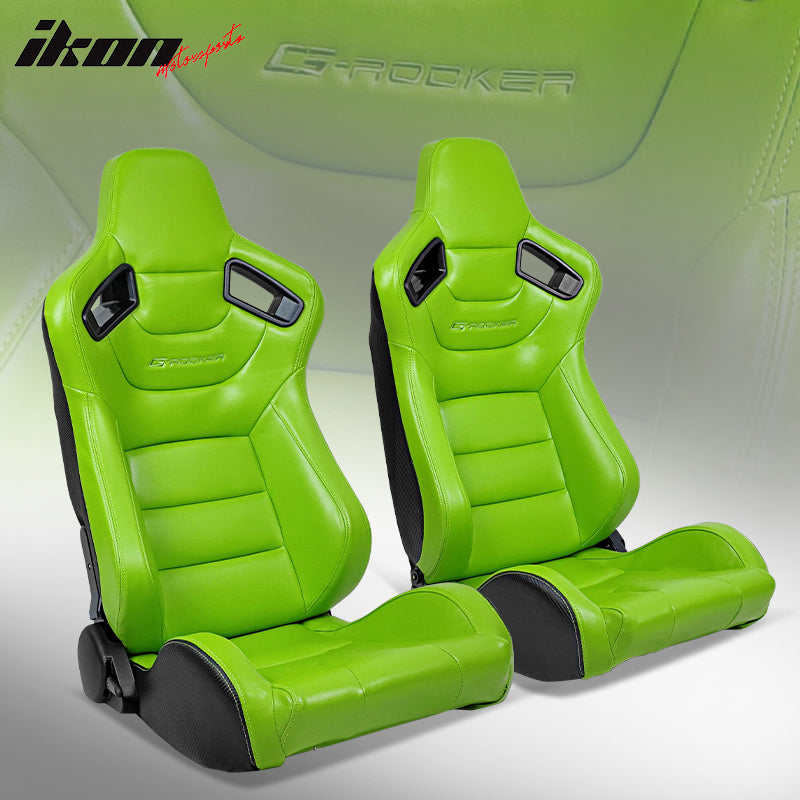 IKON MOTORSPORTS, Universal Racing Seats Pair with Dual Sliders ...