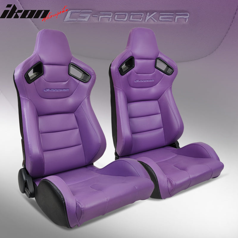 IKON MOTORSPORTS, Universal Racing Seats Pair with Dual Sliders ...