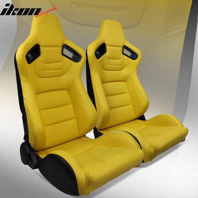 IKON MOTORSPORTS, Universal Racing Seats Pair with Dual Sliders ...