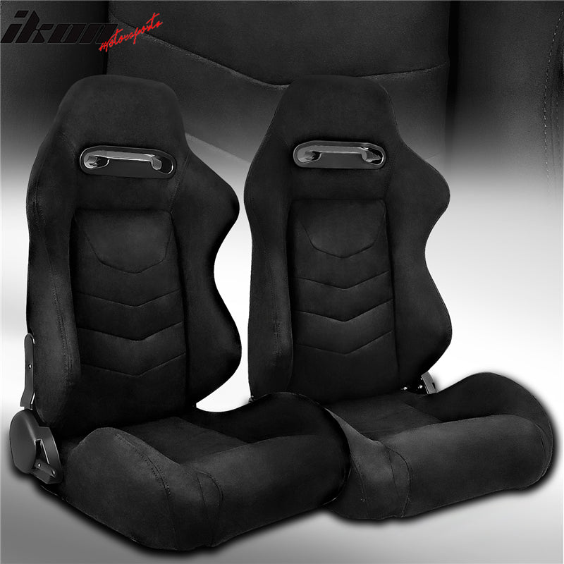 IKON MOTORSPORTS, Universal Racing Seats Pair with Dual Sliders ...