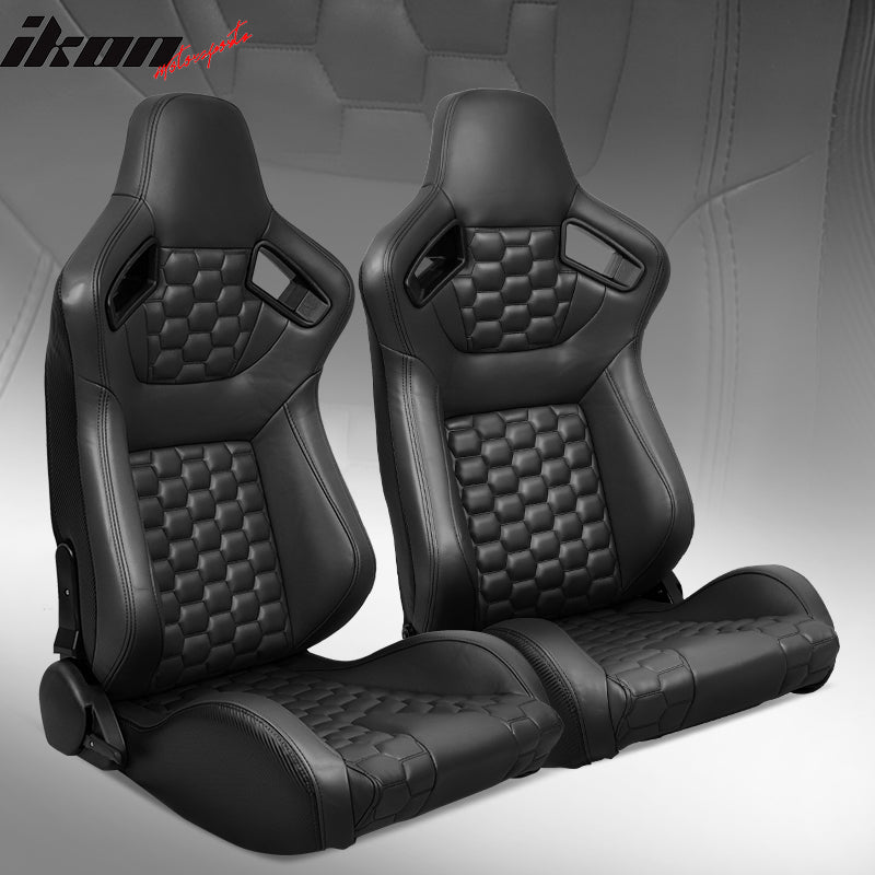 IKON MOTORSPORTS, Universal Racing Seats with Dual Sliders, Reclinable ...
