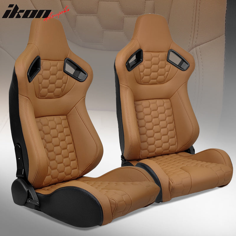 IKON MOTORSPORTS, Universal Racing Seats with Dual Sliders, Reclinable ...