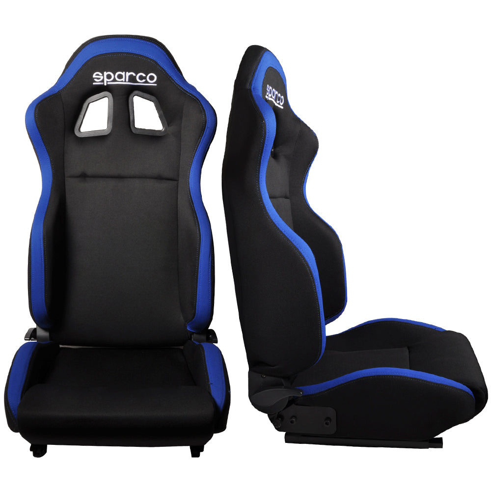 Universal Black Cloth Full Reclinable Racing Seats One Pair ...