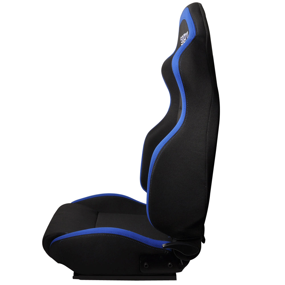 Universal Black Cloth Full Reclinable Racing Seats One Pair ...