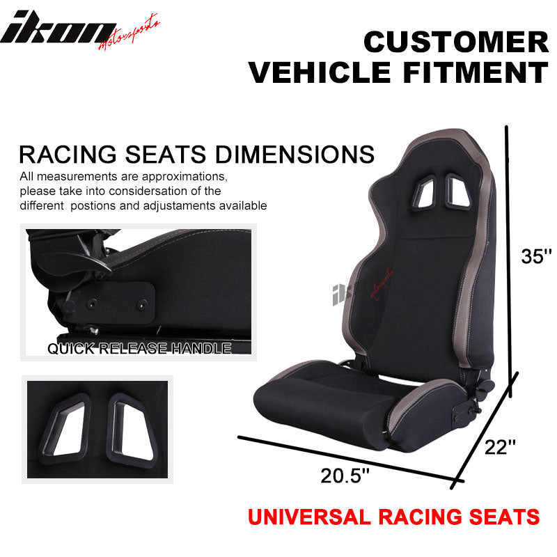 IKON MOTORSPORTS,Racing Seats with Dual Sliders Compatible With Honda ...