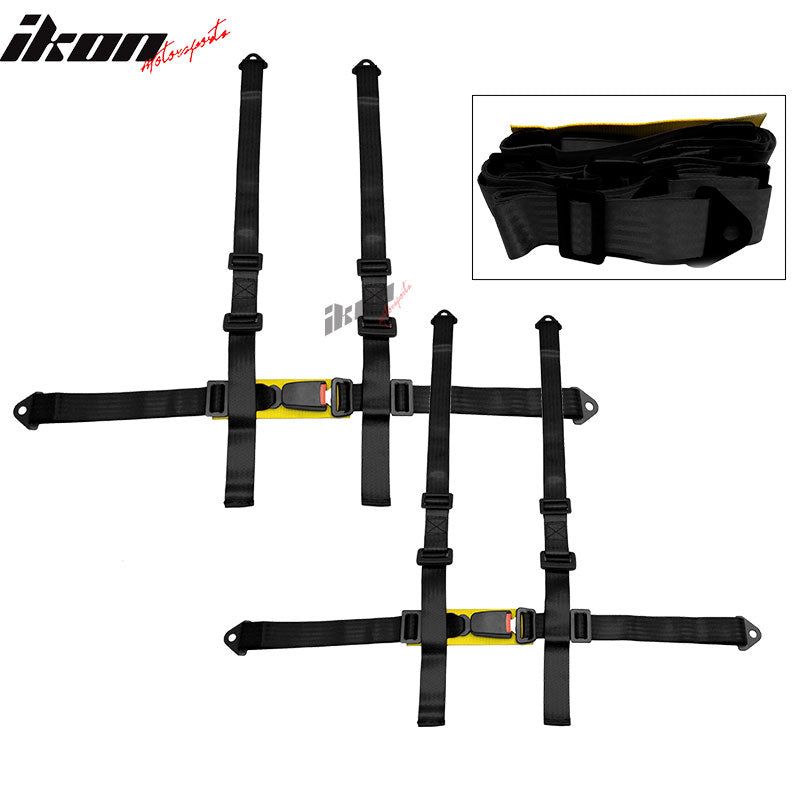 Black Color 4 Point Racing Seat Belts Harness Universal 2PC – Ikon ...