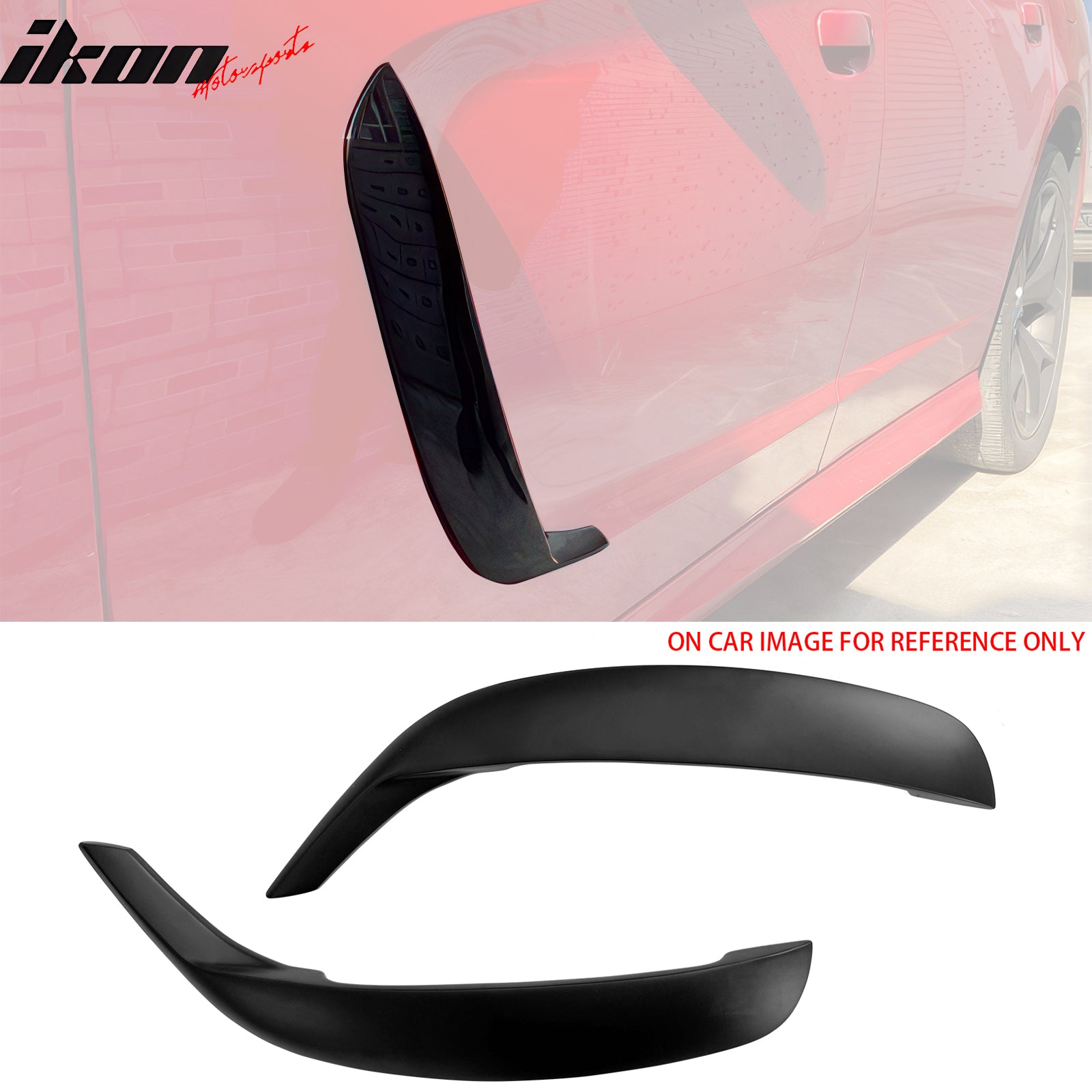 IKON MOTORSPORTS, Side Fin Vents Compatible With 2011-2023 Dodge ...