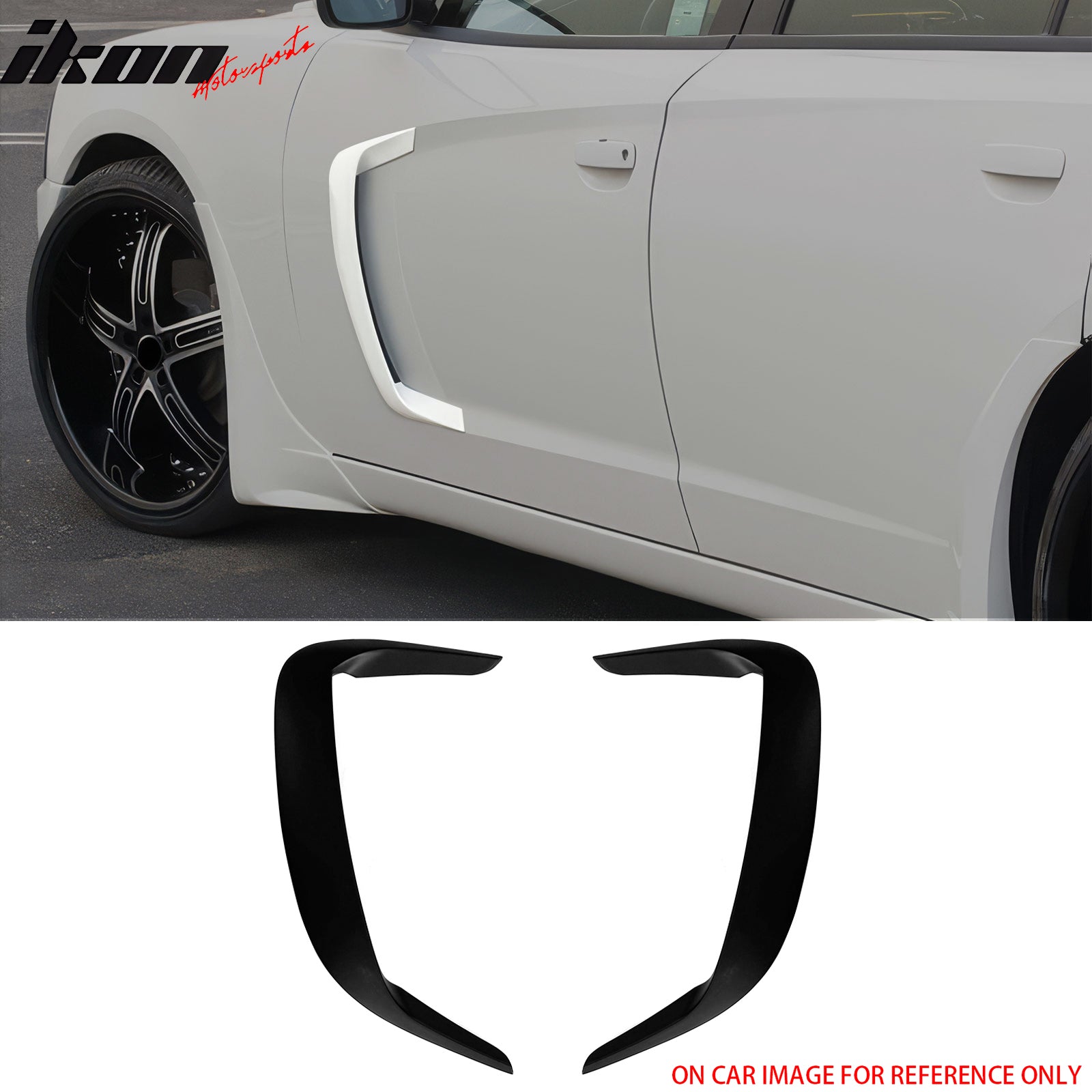 IKON MOTORSPORTS, Side Fin Vents Compatible With 2011-2023 Dodge ...