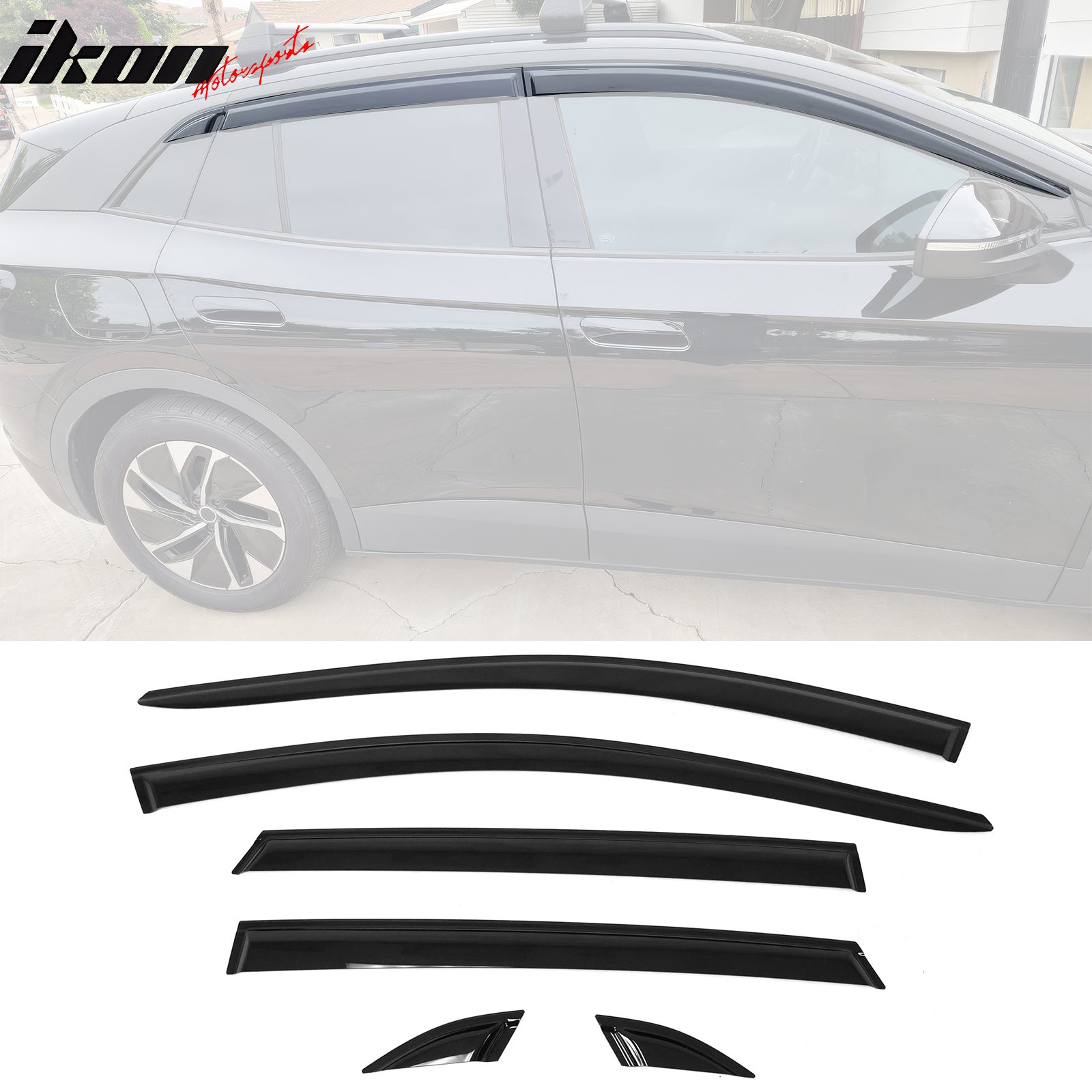 IKON MOTORSPORTS, Window Visors Compatible With 2021-2023 Volkswagen ID ...