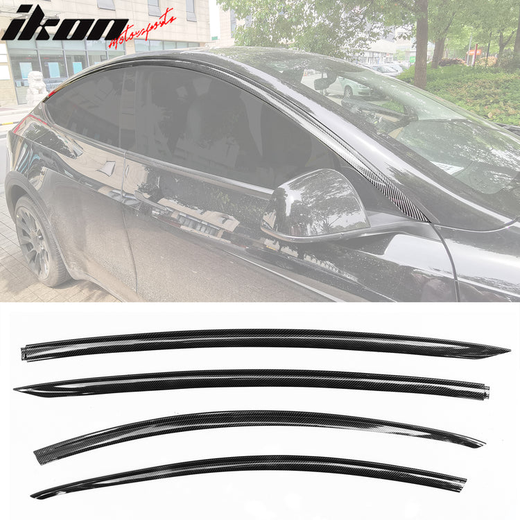 IKON MOTORSPORTS, Window Visors Compatible With 2020-2023 Tesla Model Y ...