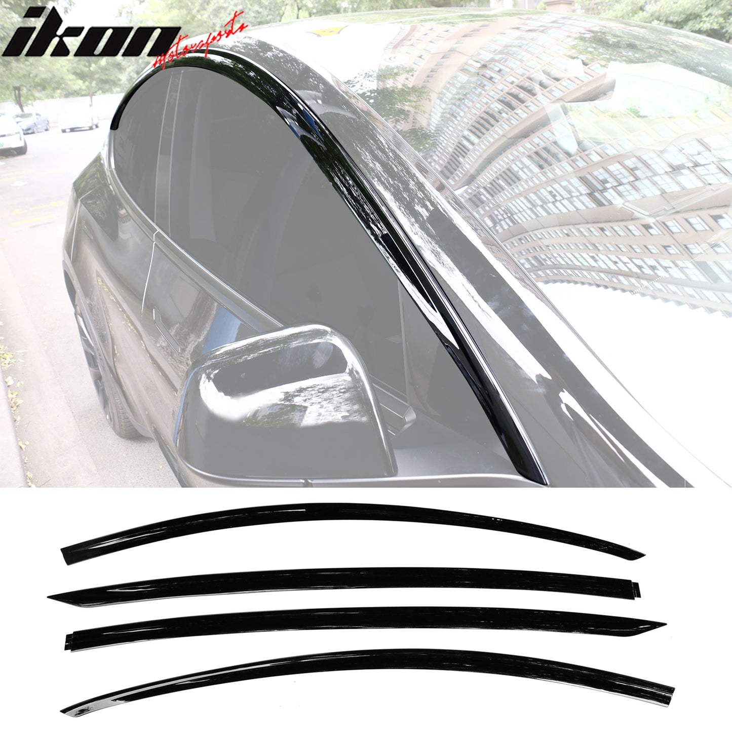 IKON MOTORSPORTS, Window Visors Compatible With 2020-2023 Tesla Model Y ...