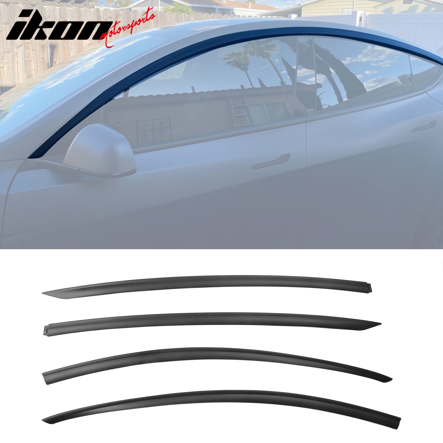 IKON MOTORSPORTS, Window Visors Compatible With 2020-2023 Tesla Model Y ...