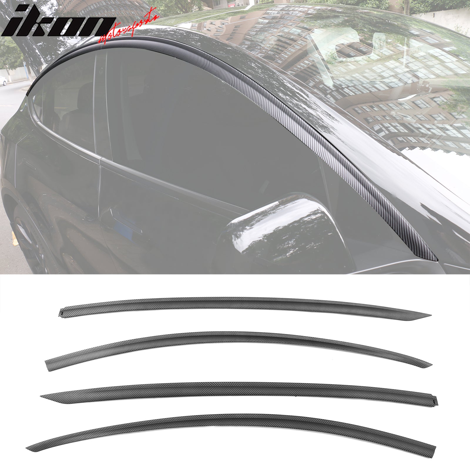 IKON MOTORSPORTS, Window Visors Compatible With 2020-2023 Tesla Model Y ...