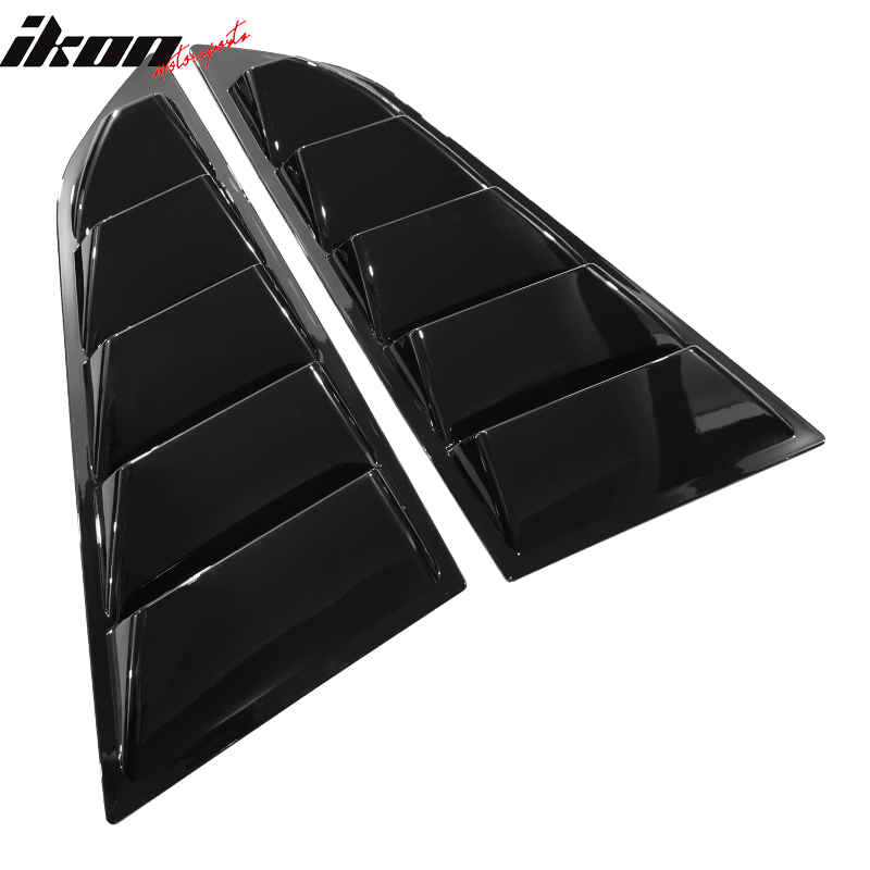 IKON MOTORSPORTS, Window Louvers Compatible With 2014-2019 Chevy Corvette C7, Classic Style Left ...