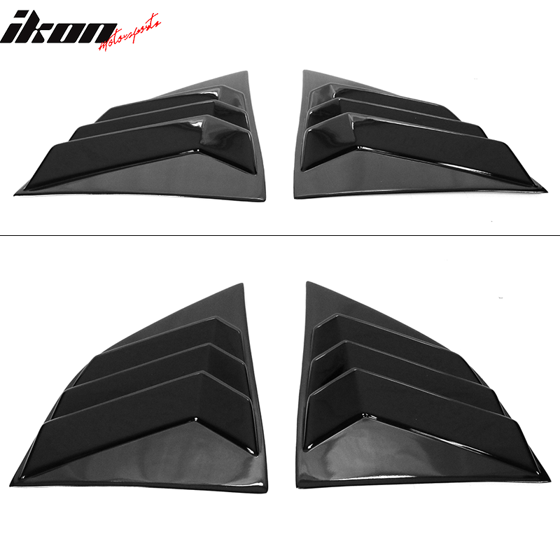 IKON MOTORSPORTS, Side Window Louver Compatible With 2008-2023 Dodge Challenger, Sun Shade Cover ...