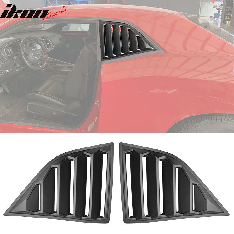 IKON MOTORSPORTS, Side Window Louvers Compatible With 2008-2023 Dodge ...
