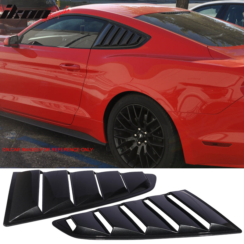 Compatible With 15-23 Compatible Withd Mustang Factory Style Side Black Window Louvers – Ikon ...