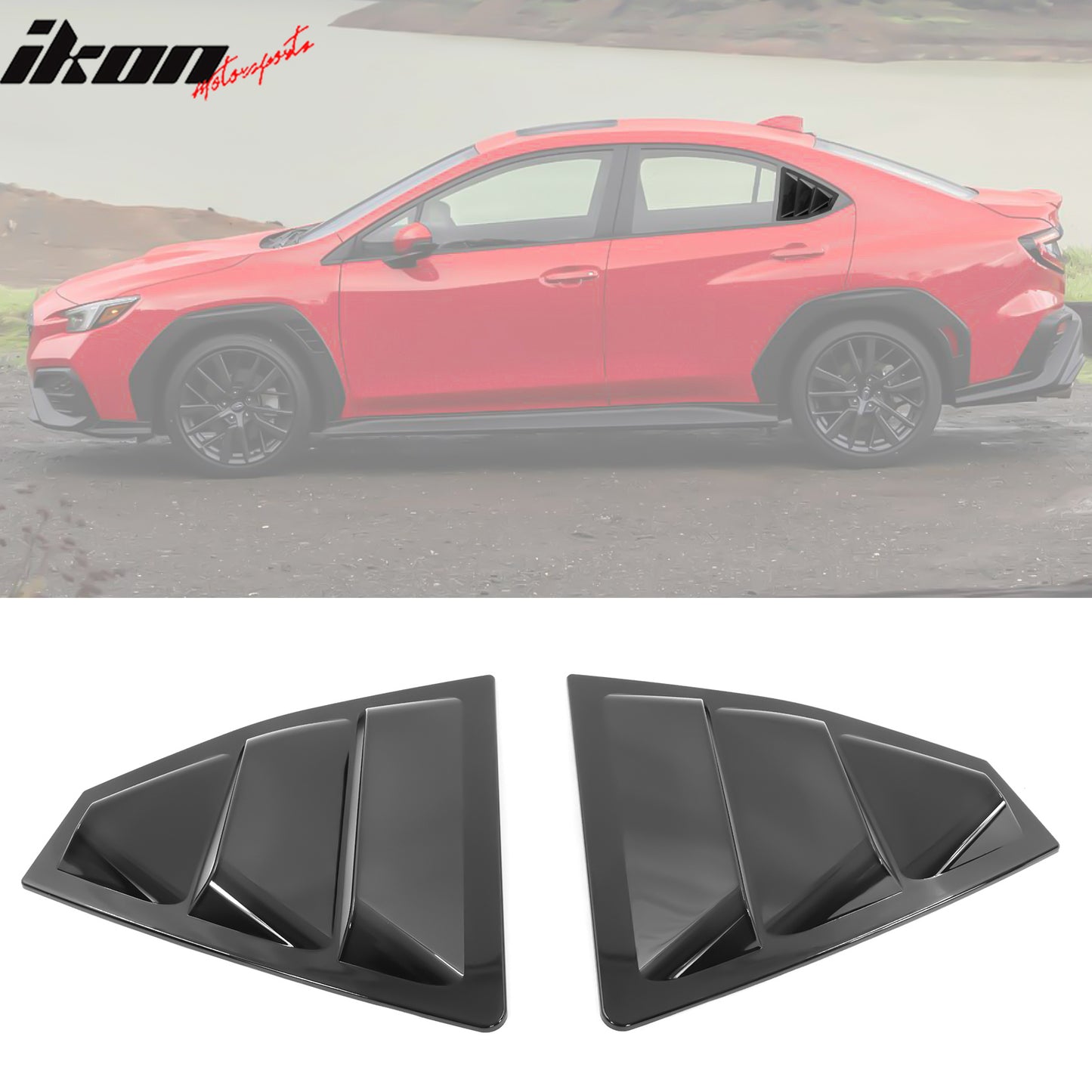 IKON MOTORSPORTS Rear Window Louver Compatible with 2022-2024 Subaru ...