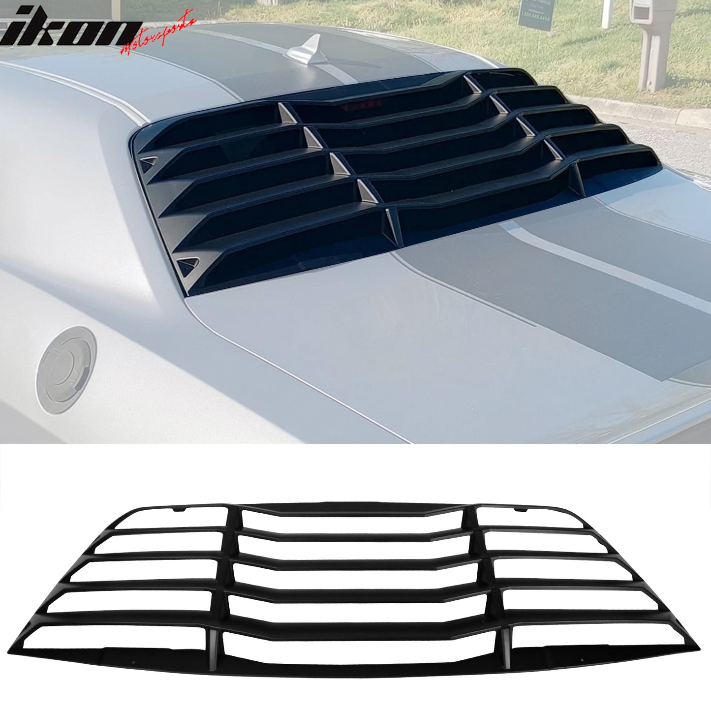 IKON MOTORSPORTS, Rear Window Louver Compatible With 2008-2023 Dodge ...