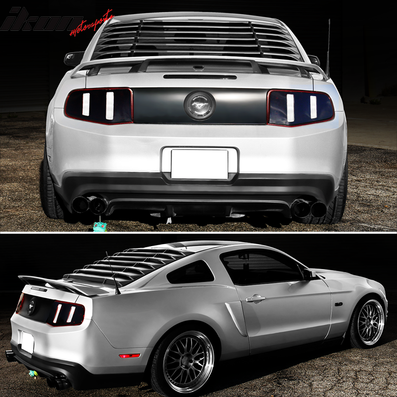 IKON MOTORSPORTS, Window Louver Compatible With 2005-2014 Ford Mustang ...