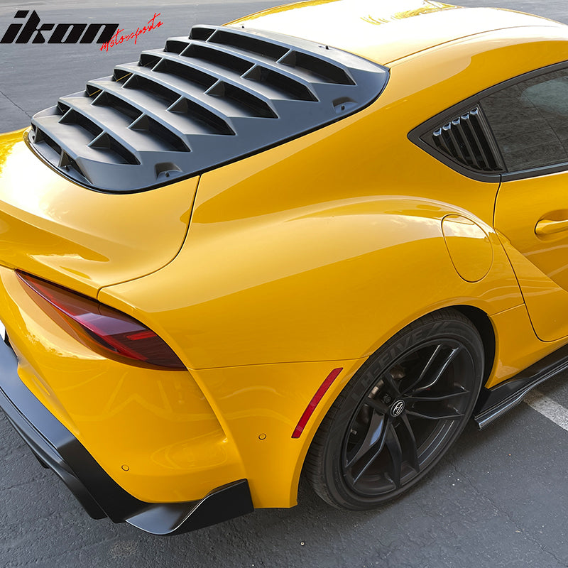 IKON MOTORSPORTS, Window Louver Compatible With 2020-2023 Toyota GR Supra A90, Rear Window ...