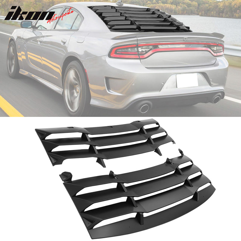 IKON MOTORSPORTS Rear Window Louver Compatible With 2011-2023 Dodge ...