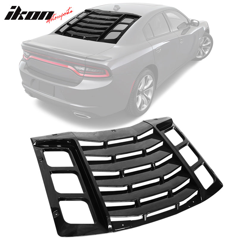 IKON MOTORSPORTS, Rear Window Louver Compatible With 2011-2023 Dodge ...
