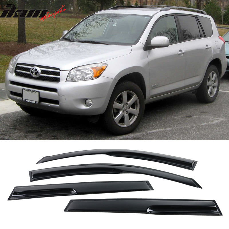 Window Visor Compatible With 2006-2012 Toyota RAV4 XU40, Acrylic Smoke ...
