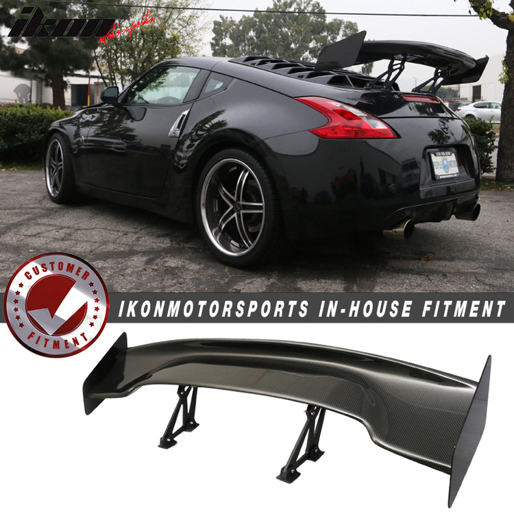 Fits 09-20 Nissan 370Z 57" JDM Racing GT Carbon Fiber Trunk Spoiler w ...