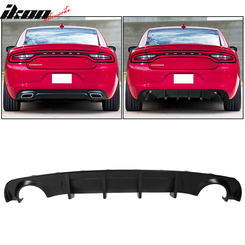 IKON MOTORSPORTS, Rear Bumper Lip Diffuser Splitter Compatible with ...