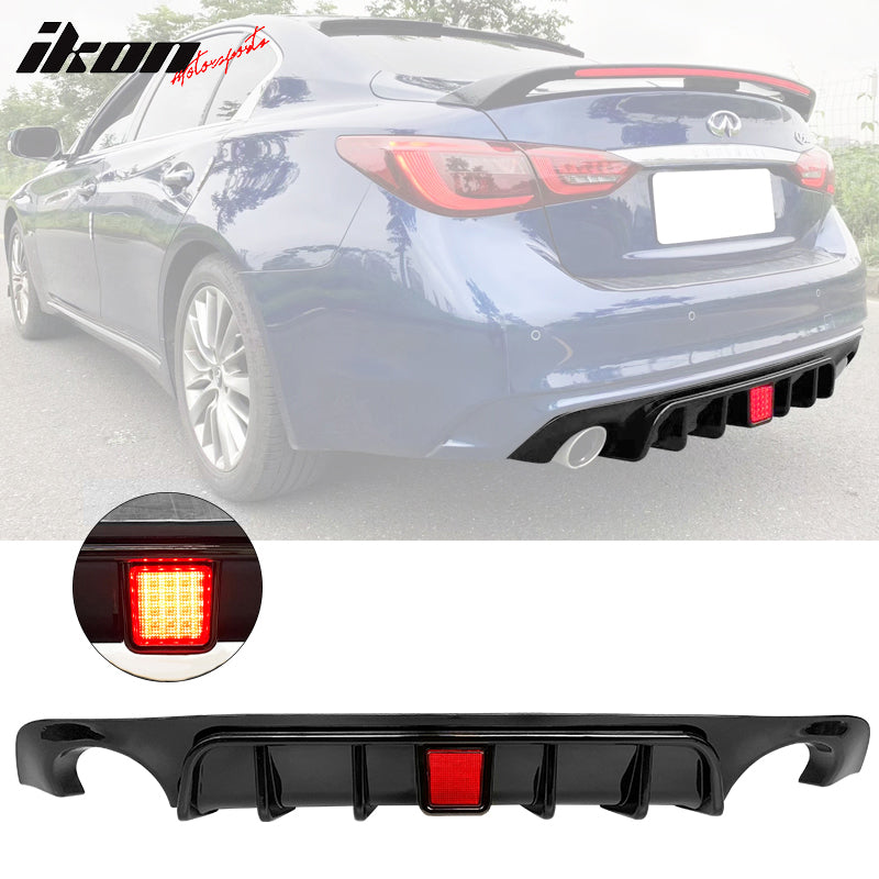 IKON MOTORSPORTS, Rear Diffuser Compatible With 2018-2022 infiniti Q50 ...