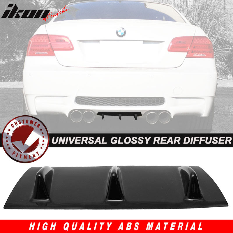 Rear Bumper Lip Diffuser Universal 14 Inch x 6 Inch, Ikon Style Black ...
