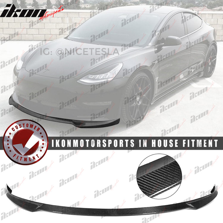 Front Lip Spoiler for 2017-2023 Tesla Model 3 | PP IKON Style | Sleek ...