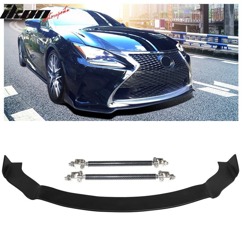 Front Lip & Splitter Rod Compatible With 2015-2017 Lexus RC Base ...