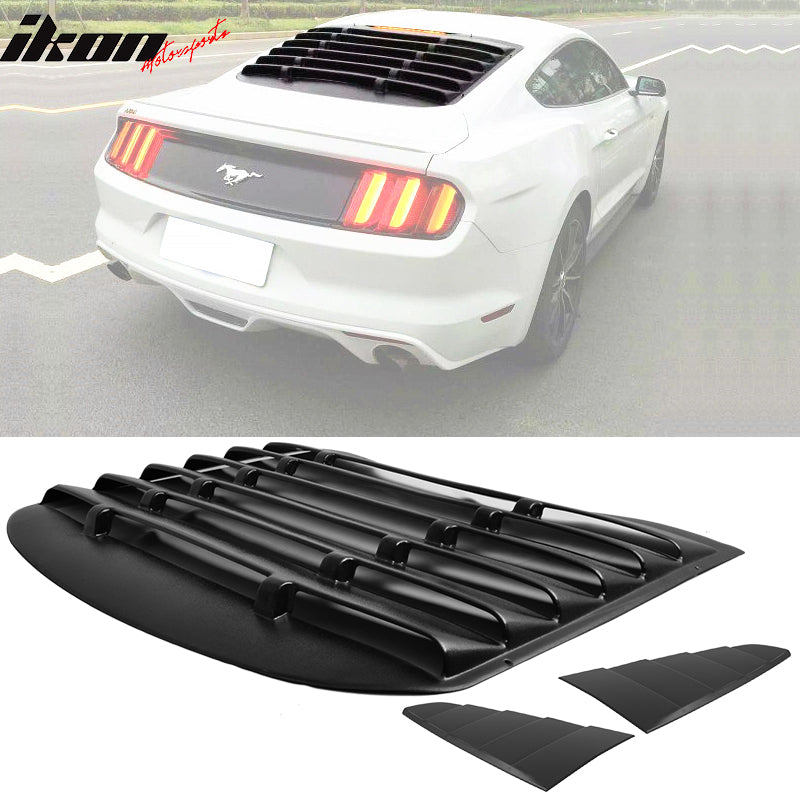 IKON MOTORSPORTS, Window Louver Compatible With 2015-2023 Ford Mustang ...
