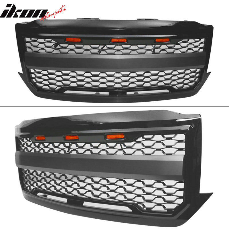 IKON MOTORSPORTS, Grille Compatible With 2016-2018 Chevrolet Silverado ...