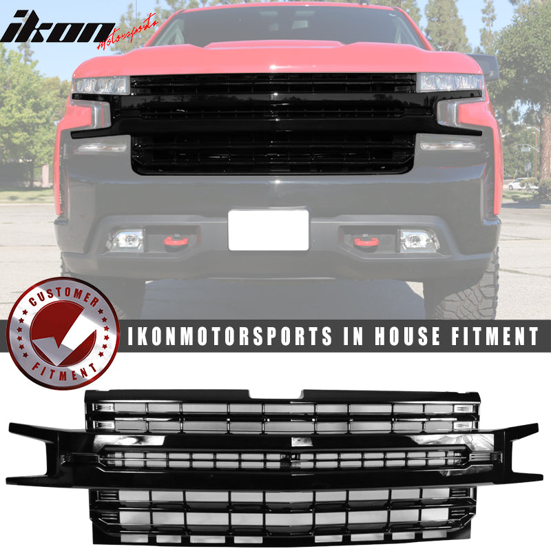 IKON MOTORSPORTS, Grille Compatible With 2019-2021 Chevrolet Silverado ...